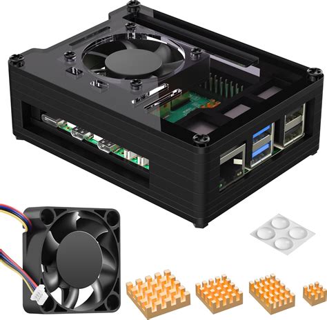 Jp Geeekpi Raspberry Pi 5 アルミニウムケース、パッシブ冷却機能付き、raspberry Pi 5 ケース、40mm Pwm ファン