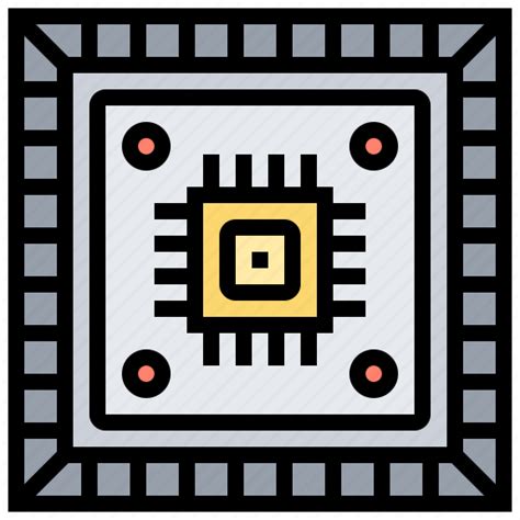 Circuit Electronic Microchip Processor Semiconductor Icon
