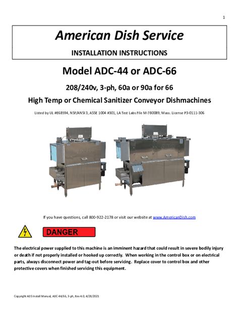 Fillable Online Installation Instructions Model Adc 44 Or Adc 66 Fax
