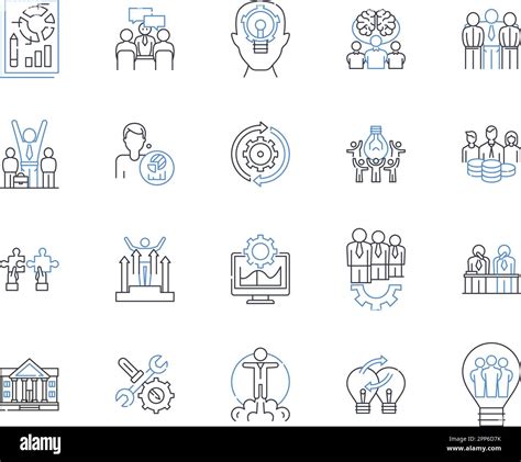 Customer Service Line Icons Collection Satisfaction Communication