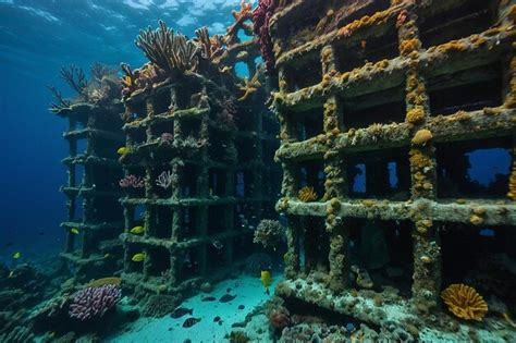 Coastal Underwater Artificial Reef Premium Ai Generated Image