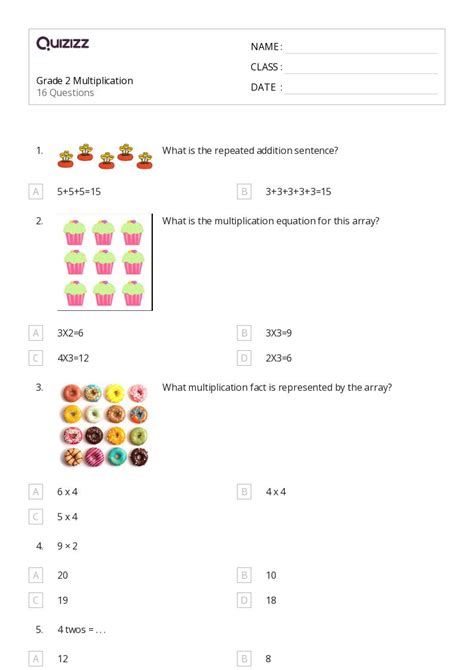 50 Multiplication Worksheets For 2nd Class On Quizizz Free Printable