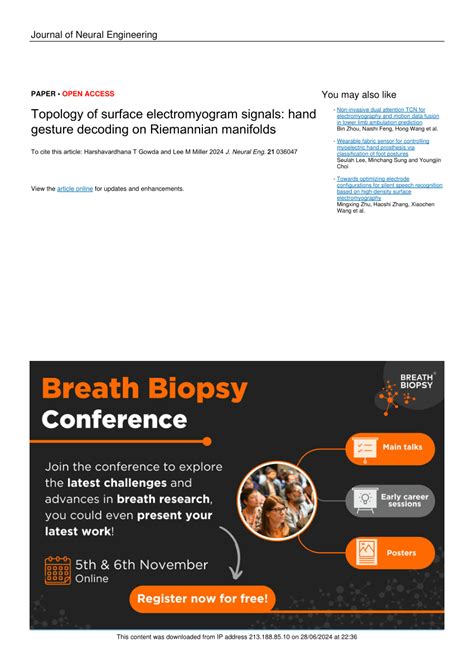 Pdf Topology Of Surface Electromyogram Signals Hand Gesture Decoding On Riemannian Manifolds