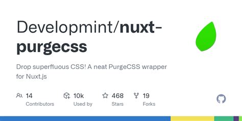 Github Developmintnuxt Purgecss Drop Superfluous Css A Neat Purgecss Wrapper For Nuxtjs