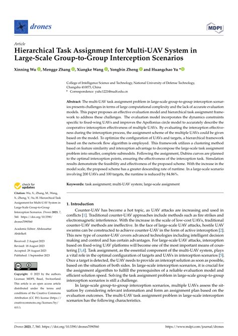 pdf hierarchical task assignment for multi uav system in large scale
