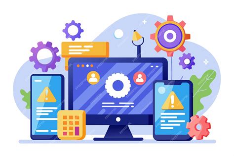 Software Systems Maintenance Errors Displayed On Various Devices With