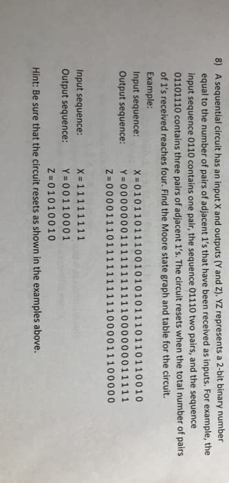 Solved A Sequential Circuit Has An Input X And Outputs Y