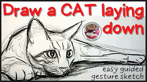 How To Draw A Cat Laying Down Relaxing Full Body Simple Sketch Tutorial For Beginner Artist