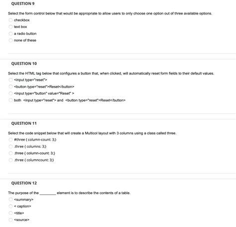 Solved Question 7 Which Css Rule Below Will Force Content To
