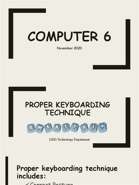 computer lesson 3 keyboarding technique pdf writing input output