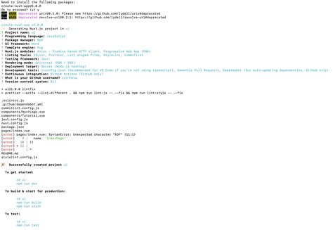 All I Did Was Run Npx Create Nuxt App Ui Rnuxt