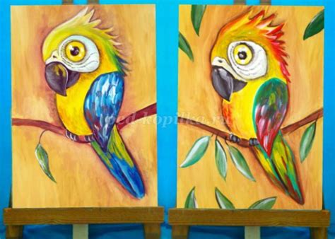 Как нарисовать попугая гуашью для детей от 5 лет поэтапно с фото