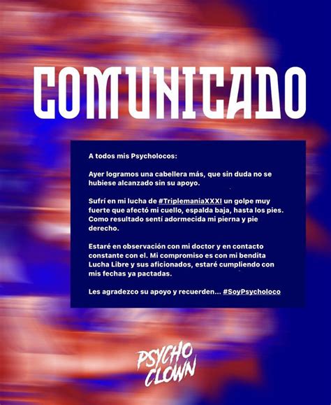 Qué Le Pasó A Psycho Clown Durante Una Función De Lucha Libre Infobae