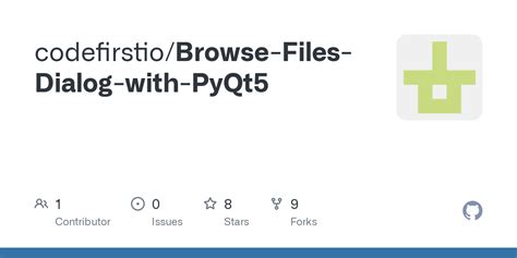 GitHub Codefirstio Browse Files Dialog With PyQt5