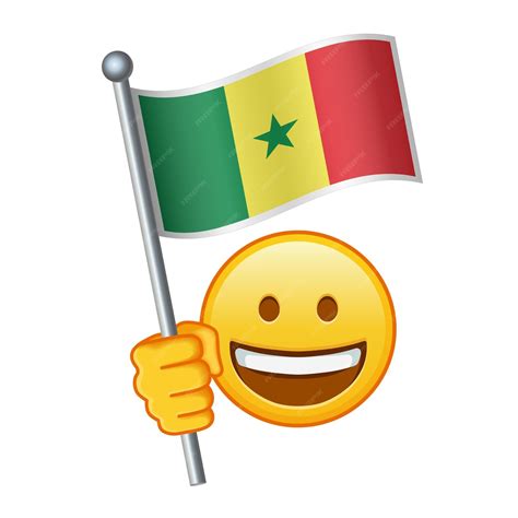 Premium Vector Emoji With Senegal Flag Large Size Of Yellow Emoji Smile