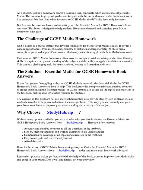 Essential Maths For Gcse Homework Book Answers Pdf Pay Pal Books