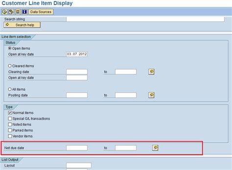 How To Add Net Due Date As Selection Criteria In L SAP Community