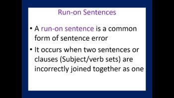 Grammar Run On Sentences And Comma Splices PowerPoint By Old Dawg New Tricks