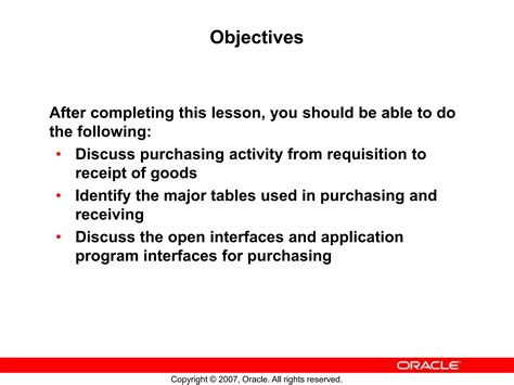 Basics Of Oracle Purchasing Ppt