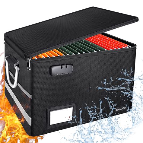 Buy File Box Fireproof Box With Lock BALAPERI Collapsible File