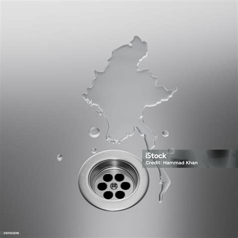 버마 물 지도 배수 금속 싱크 저장 물과 물 낭비 개념 3d 일러스트 0명에 대한 스톡 사진 및 기타 이미지 0명 3차원 형태 World Water Day Istock