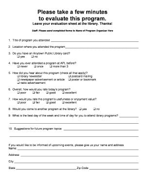 29 Printable Program Evaluation Forms And Templates Fillable Samples In PDF Word To Download