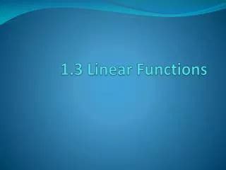 PPT Chapter Linear Functions PowerPoint Presentation Free Download ID