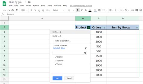 Excel Formula Sum By Group