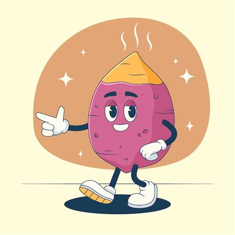 Free Vector Hand Drawn Sweet Potato Cartoon Illustration