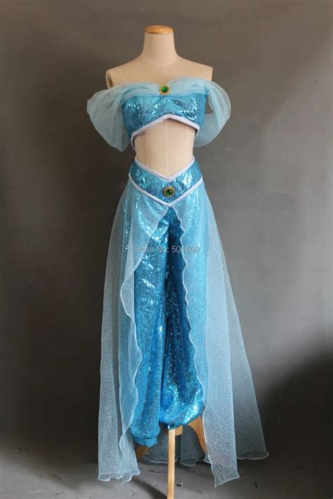 Real Photo Womens Adults Ladies Jasmine Costume Halloween Character