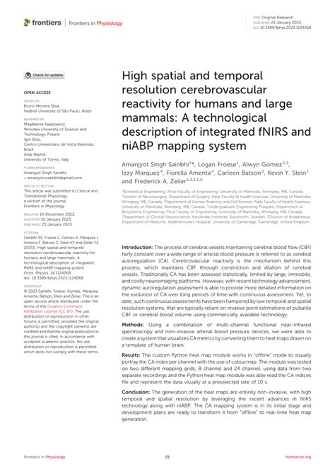 Pdf High Spatial And Temporal Resolution Cerebrovascular Reactivity For Humans And Large