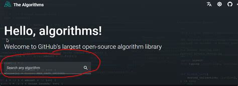[feature] enhancing search bar and page · issue 188 · thealgorithms website · github