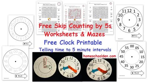 Free Clock Printable Free Skip Counting By S Activities Homebabe Den