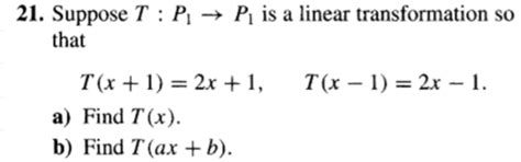Solved Suppose T P P Is A Linear Transformation So Chegg Com