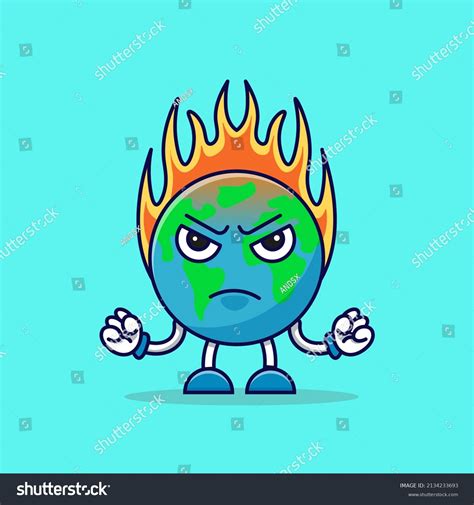 Angry Planet Earth Maskot Icon Cartoon 库存矢量图（免版税）2134233693 Shutterstock
