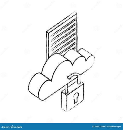Cloud Computing Storage Data Security Stock Illustration Illustration