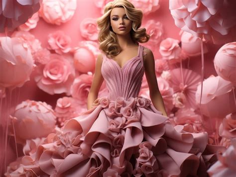 Premium Ai Image Blonde Girl In Pink