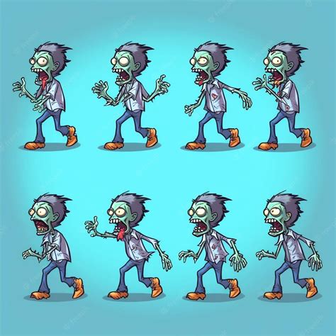 Premium Photo 2d Game Sprite Sheet Zombie Character Sprites