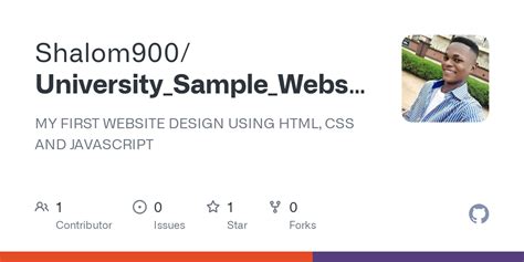 Github Shalom900universitysamplewebsite My First Website Design