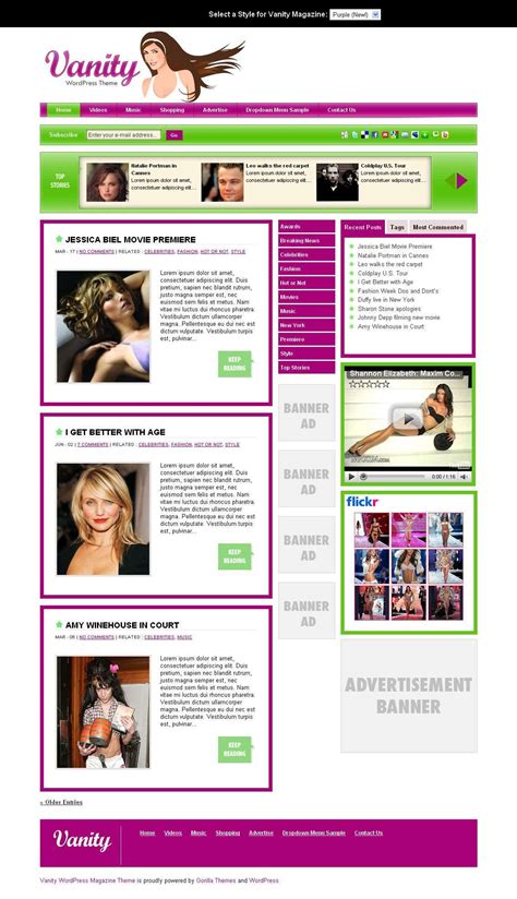 vanity wordpress theme avj themes