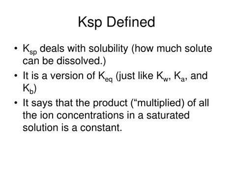 PPT Ksp And The Common Ion Effect PowerPoint Presentation ID