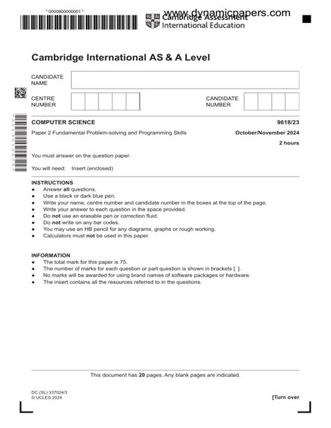 Computer Science Exam Paper 961823
