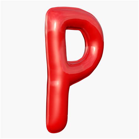 호 풍선 문자 P 레드 모델 3d 모델 22 Max 3ds Fbx Obj Unknown Free3d