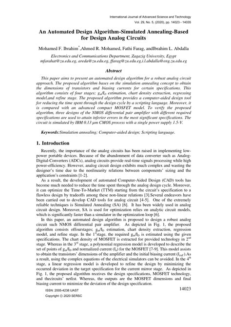 Pdf An Automated Design Algorithm Simulated Annealing Based For