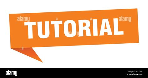 Tutorial Speech Bubble Tutorial Sign Tutorial Banner Stock Vector