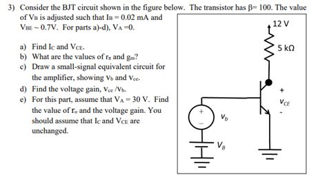 solved 3 consider the bjt circuit shown in the figure