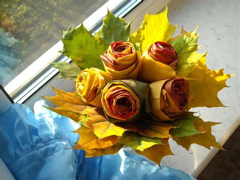 Букет из листьев на бумаге: Осенний БУКЕТ - 50 фото композиций из ...