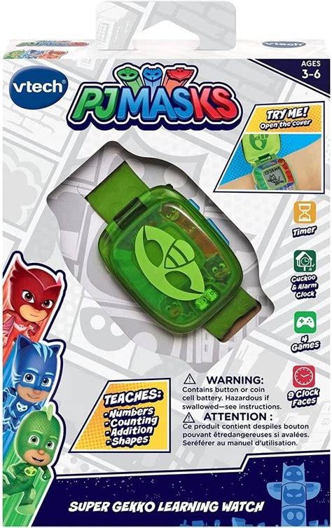 Vtech Pj Masks Super Gekko Watch 4 Games 9 Clock Faces Cuckoo Clock Alarm Clock Timer
