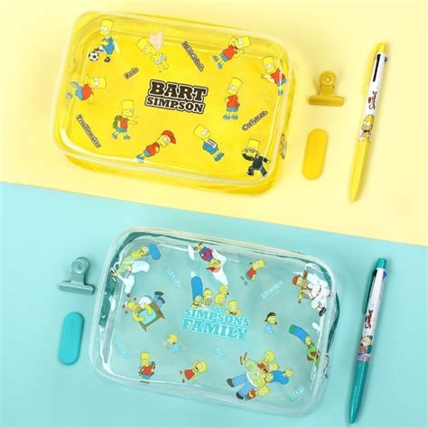 심슨 투명 사각 파우치 Asitthink