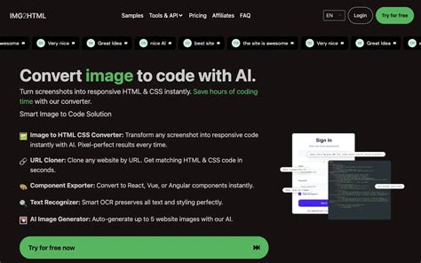 Conversor De Imagem Para Código Html E Css Com Ia Img2html Navtoai